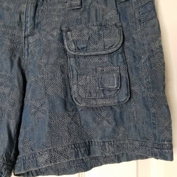 Johnny Was | Shorts | Johhny Was Zuma Embroidered Cargo Denim Shorts ...